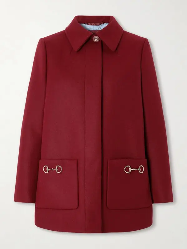 Gucci Horsebit-embellished Wool-twill Coat