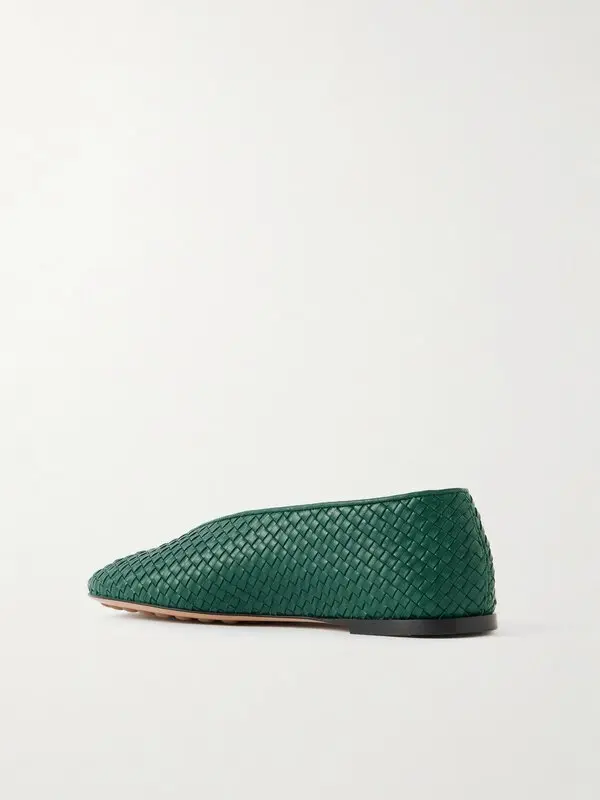 Bottega Veneta Intrecciato Leather Ballet Flats