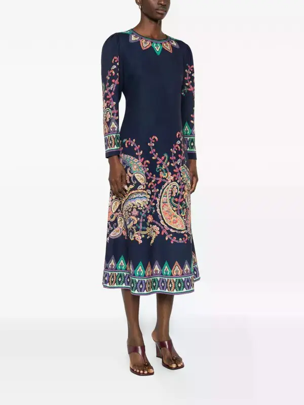 Etro Paisley Print Midi Dress
