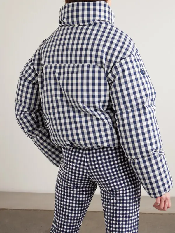 Cordova Cortina Cropped Gingham Quilted Down Ski Jacket - Blue