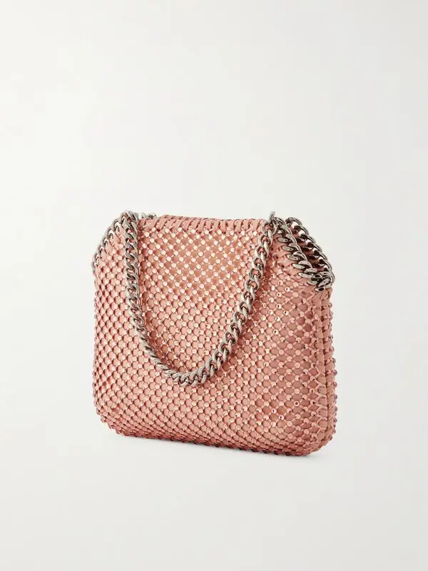 Stella McCartney Falabella Mini Crystal-embellished Mesh Shoulder Bag