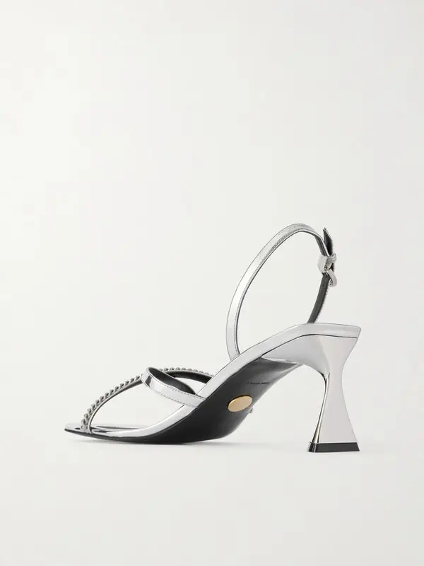 Stella McCartney Elsa Embellished Mirrored Slingback Sandals