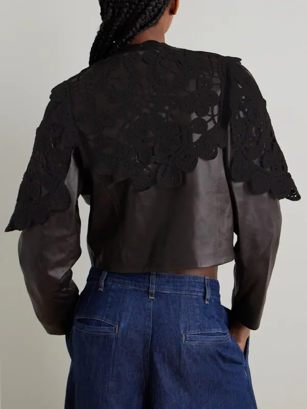 Sea Gwen Cropped Leather Jacket