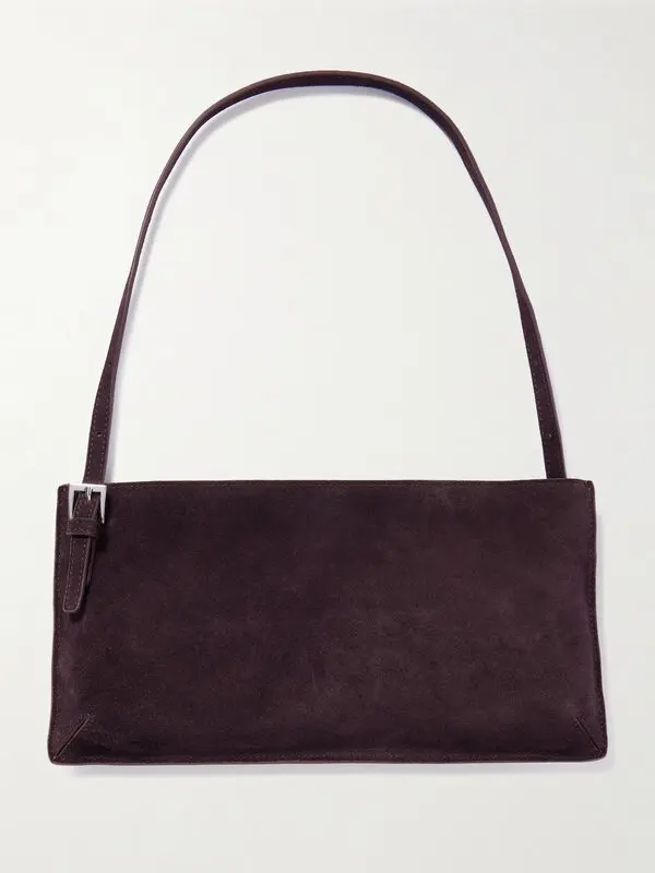 ST. AGNI 90s Suede Shoulder Bag - Brown