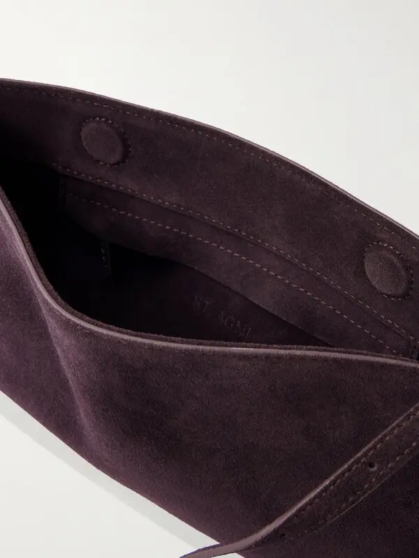 ST. AGNI 90s Suede Shoulder Bag - Brown