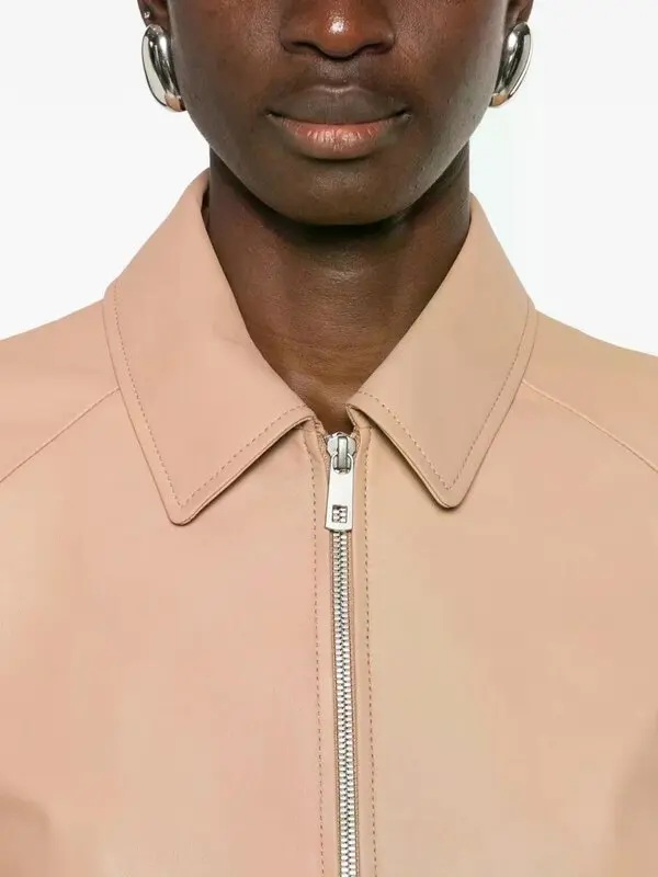 DESA 1972 Zipped Leather Jacket - Neutrals
