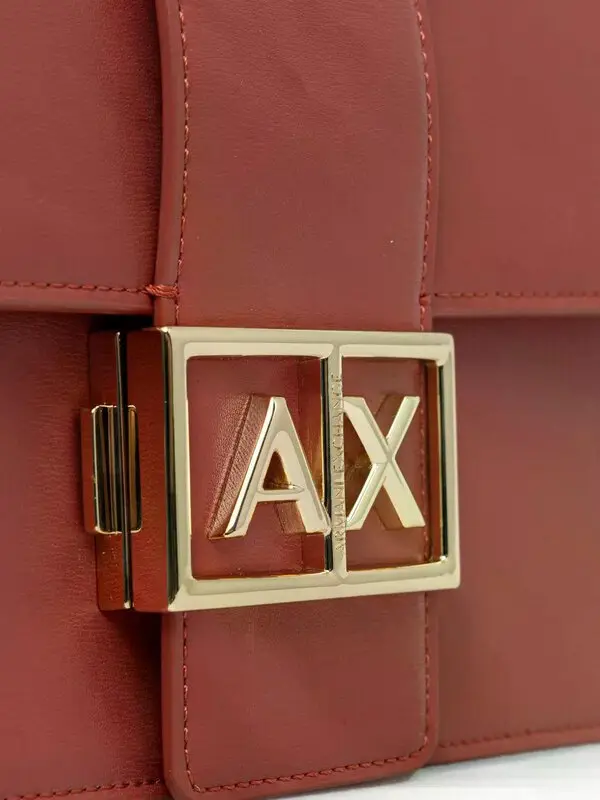 Armani Exchange Metal-logo Flap Satchel - Red