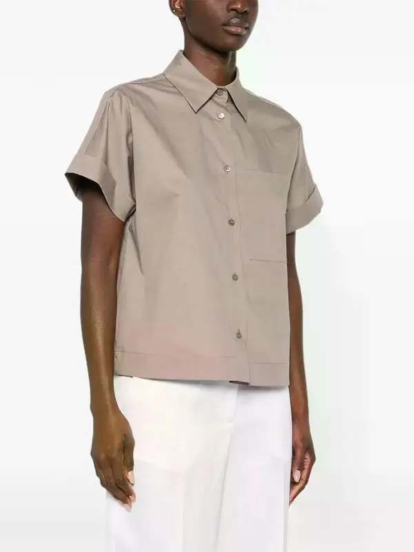 Peserico Pocket Embellished Shirt - Neutrals