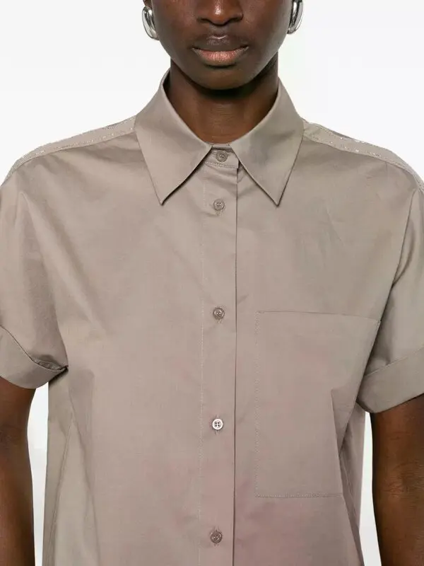 Peserico Pocket Embellished Shirt - Neutrals