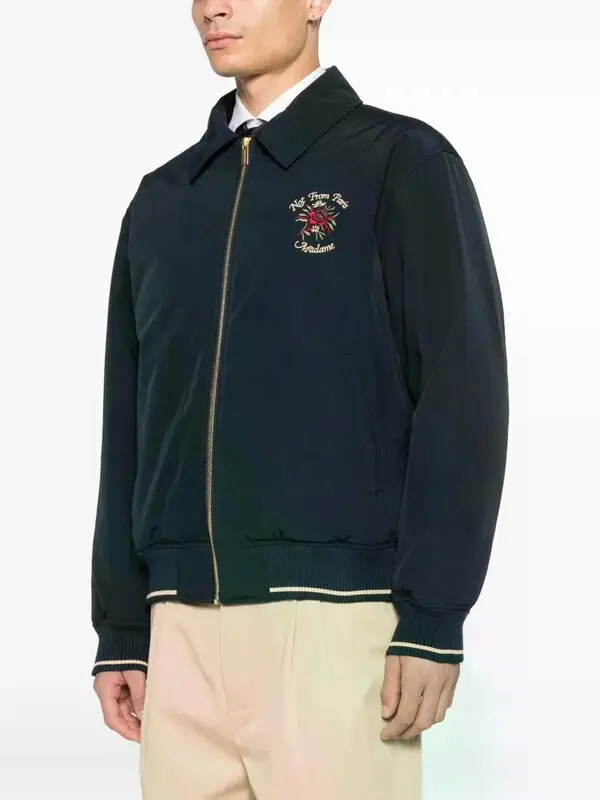 Drole De Monsieur Embroidery Zip Jacket - Blue