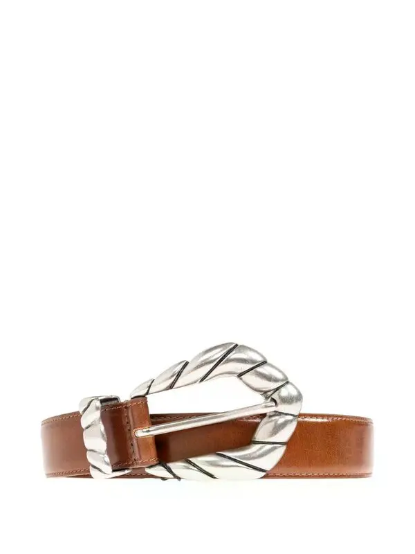 IRO PARIS Twisted-buckle Leather Belt - Brown