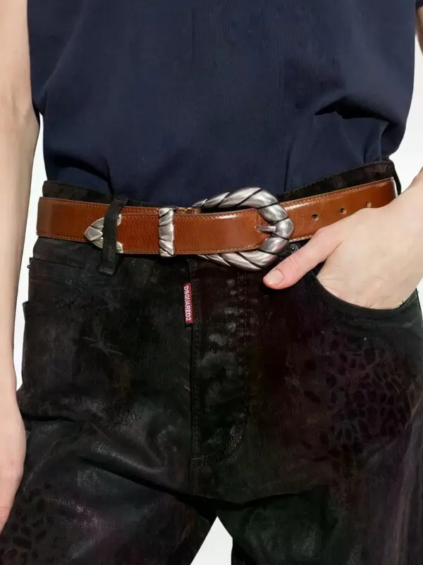 IRO PARIS Twisted-buckle Leather Belt