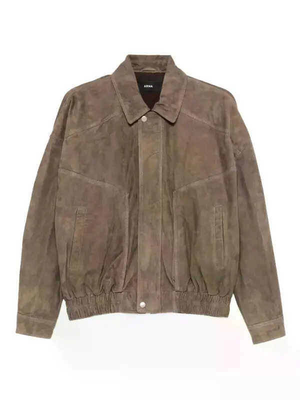 ARMA Frederica Collared Suede Jacket - Brown