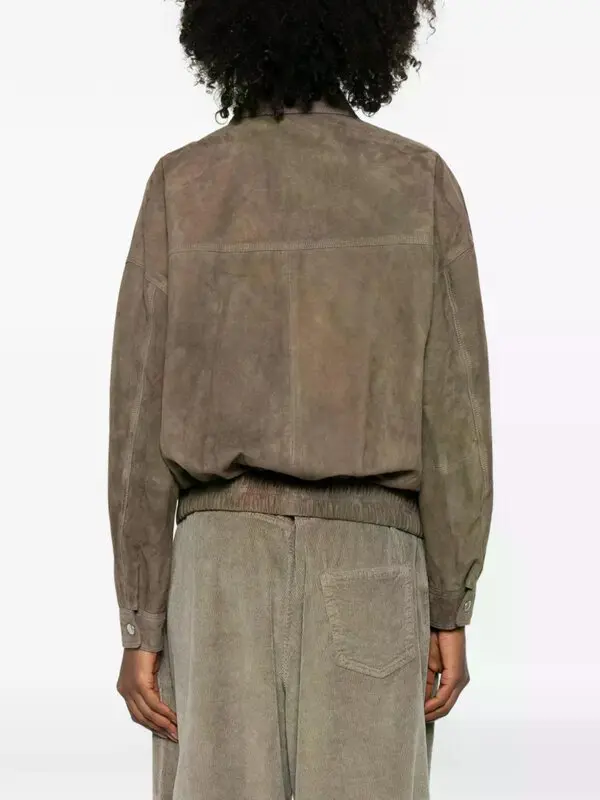 ARMA Frederica Collared Suede Jacket - Brown