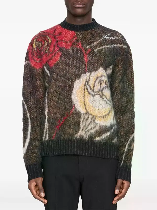Amiri Floral Print Sweater