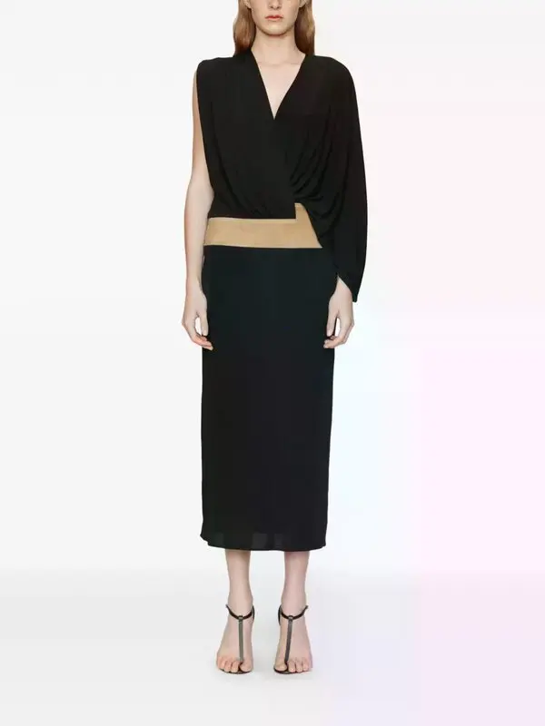 Christopher Esber Contour Suede Swaddle Midi Dress