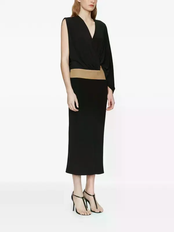 Christopher Esber Contour Suede Swaddle Midi Dress
