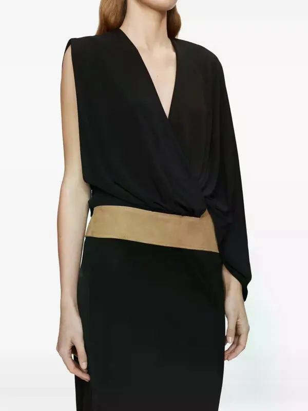 Christopher Esber Contour Suede Swaddle Midi Dress