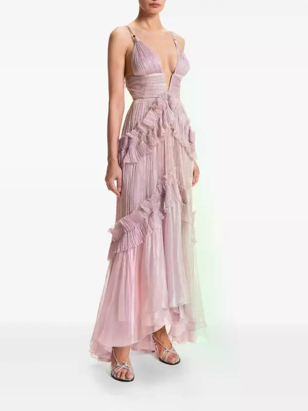 MARIA LUCIA HOHAN Yarinna Ruffled Asymmetrical Dress - Pink
