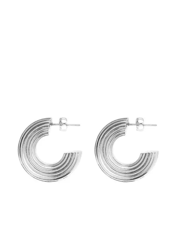 NASSIMOTO Plated Textured Hoop Earrings - Silver