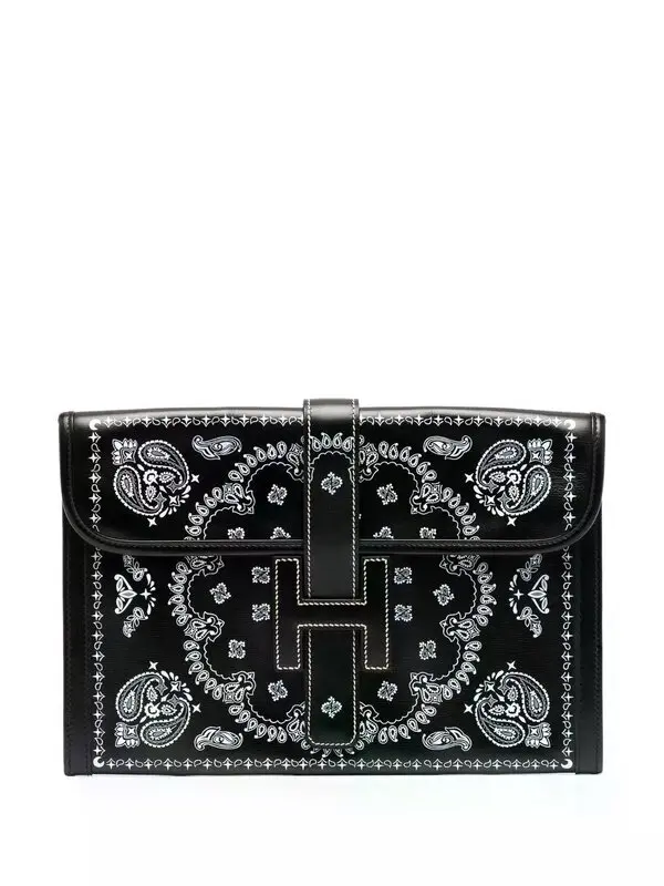 Hermès Bandana Jige Clutch - Black