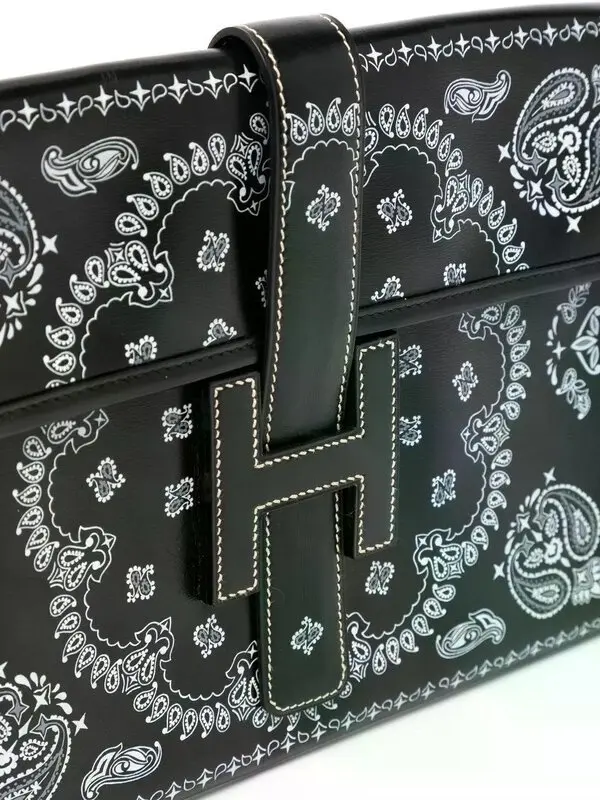 Hermès Bandana Jige Clutch - Black