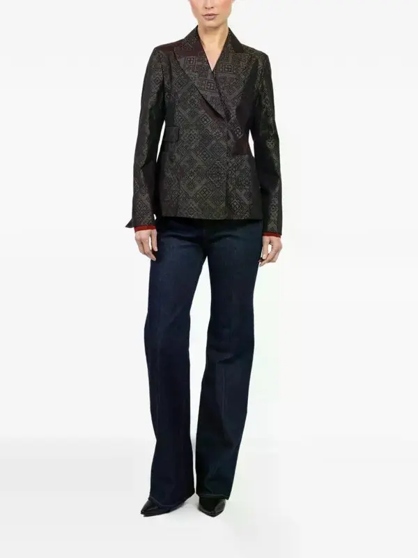 IBRIGU Geometric-print Belted Jacket