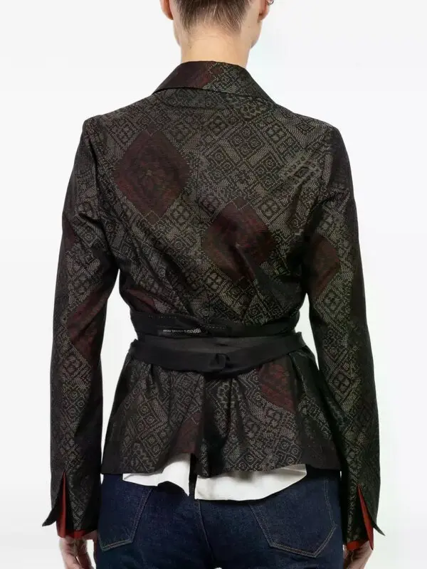 IBRIGU Geometric-print Belted Jacket
