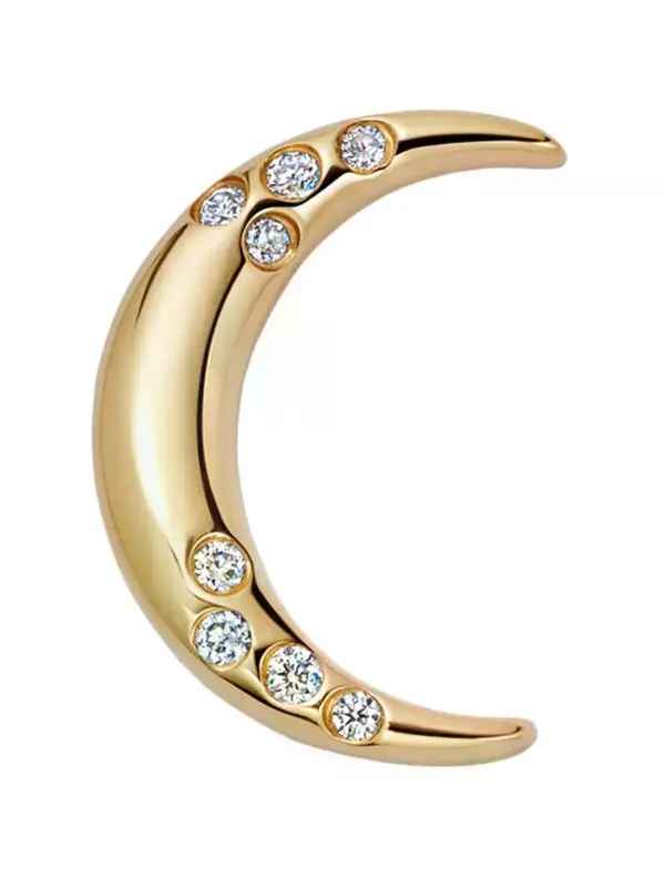 Loquet 18k Yellow Diamond Crescent Moon Charm - Gold