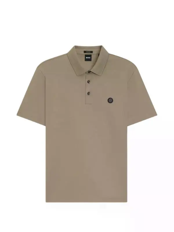 BOSS Logo-plaque Polo Shirt - Neutrals