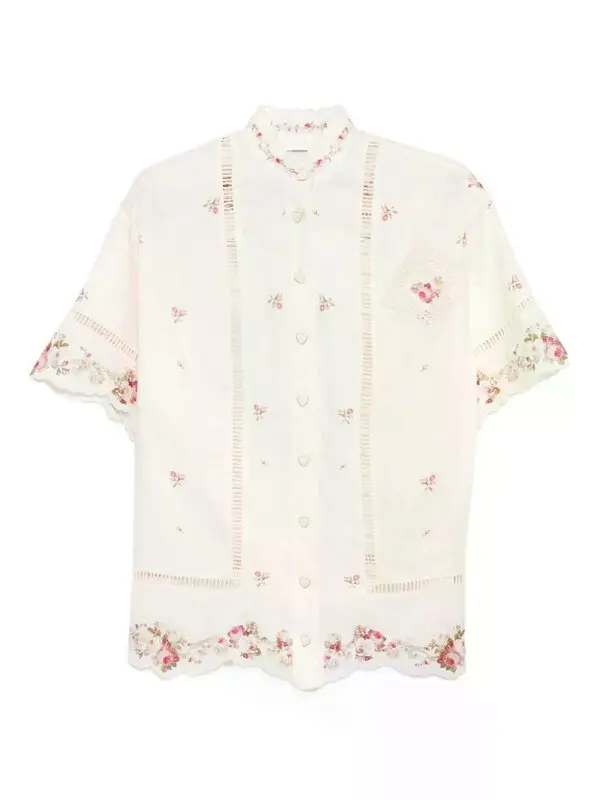 Zimmermann Patience Lace Floral Shirt - Neutrals