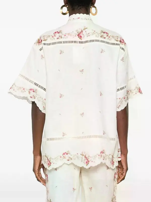 Zimmermann Patience Lace Floral Shirt - Neutrals