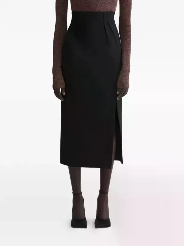 MUGLER Slit High-waisted Skirt - Black