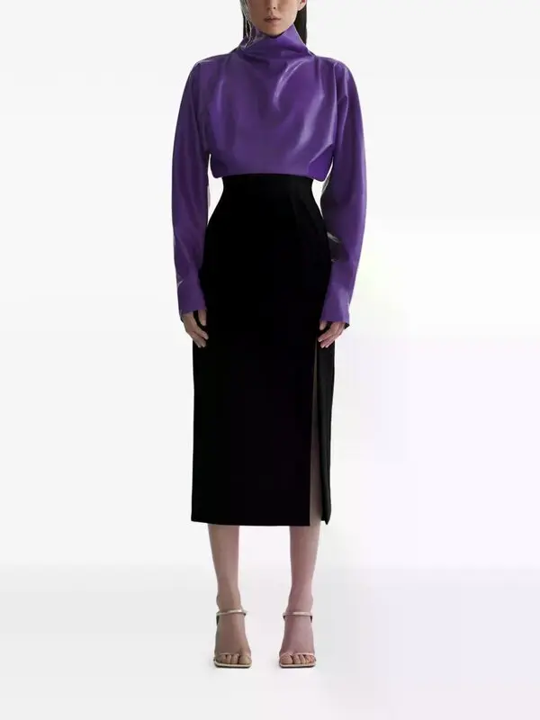 MUGLER Slit High-waisted Skirt - Black