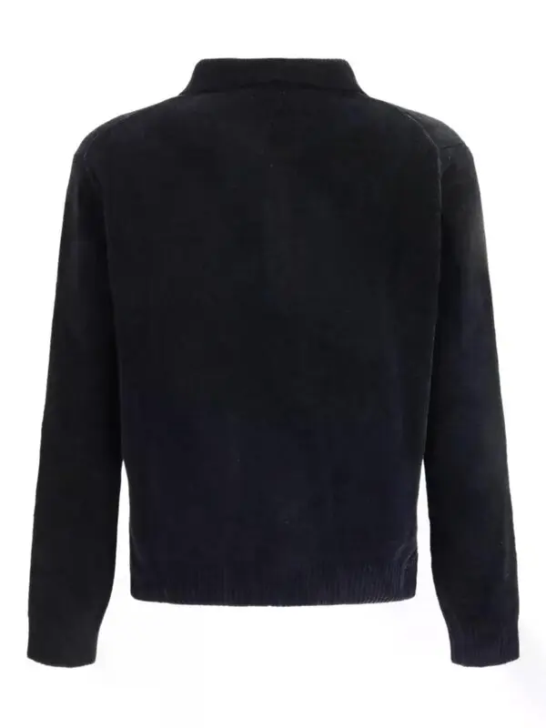 SUNFLOWER Chenille Button Polo Shirt - Black