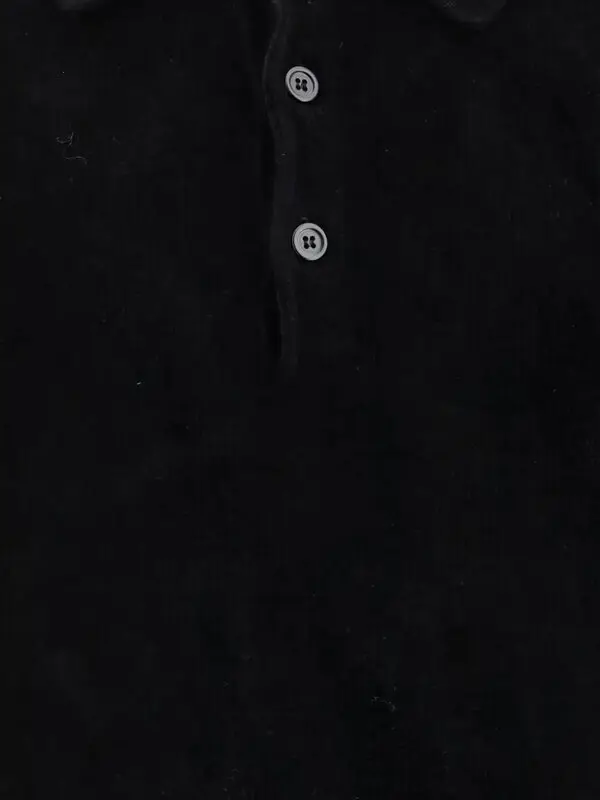 SUNFLOWER Chenille Button Polo Shirt - Black