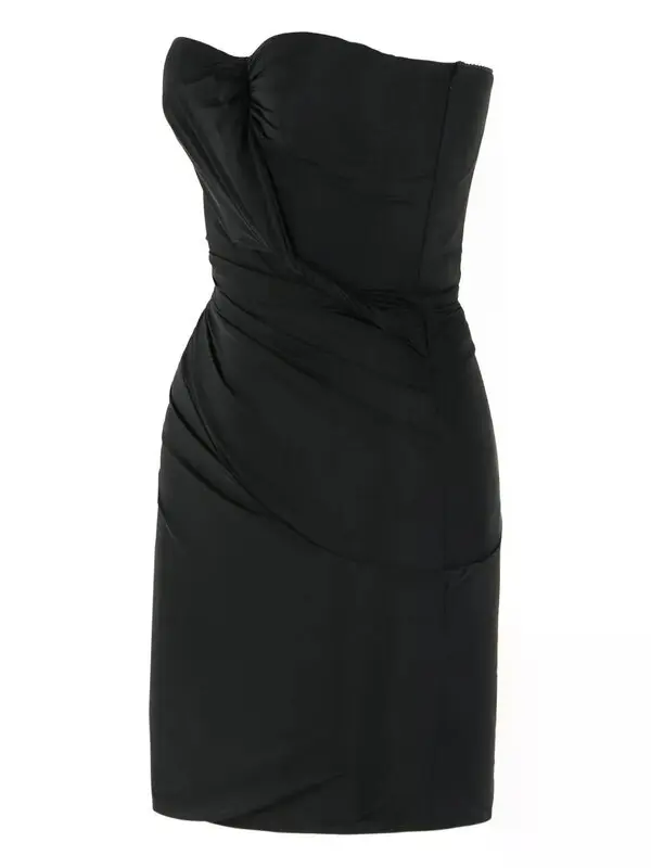 Blumarine Strapless Draped Mini Dress - Black