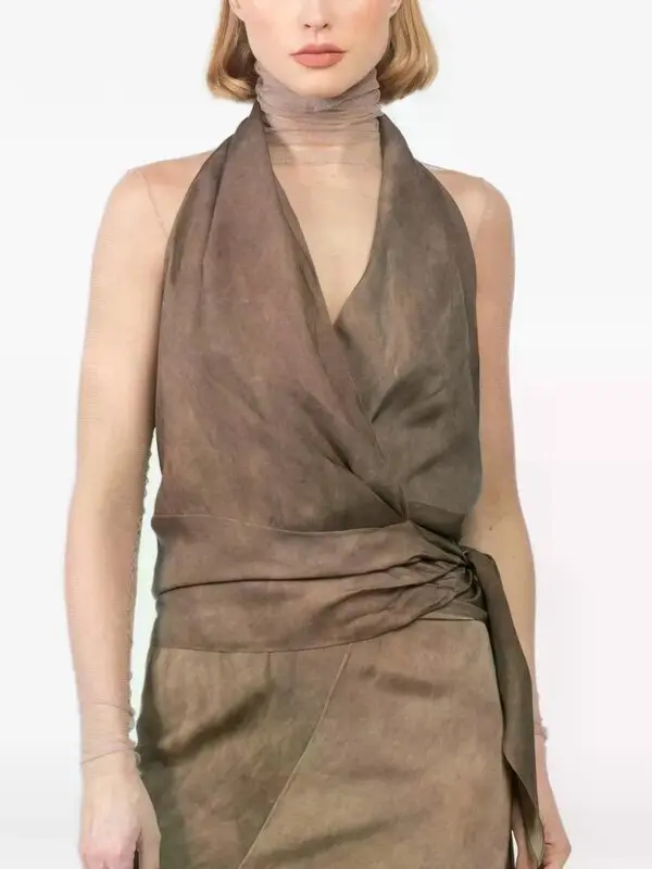 CORTANA Ave Halterneck Top - Brown