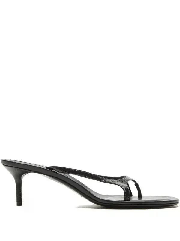 Acne Studios Kitten Heel Sandals In Patent Leather - Black