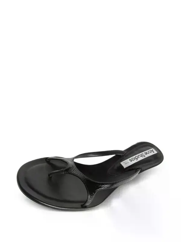 Acne Studios Kitten Heel Sandals In Patent Leather - Black