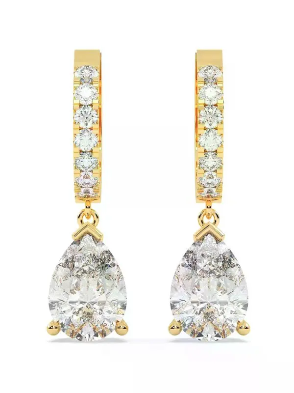 TILLA 14kt Dangling Pear Diamond Earrings - Gold