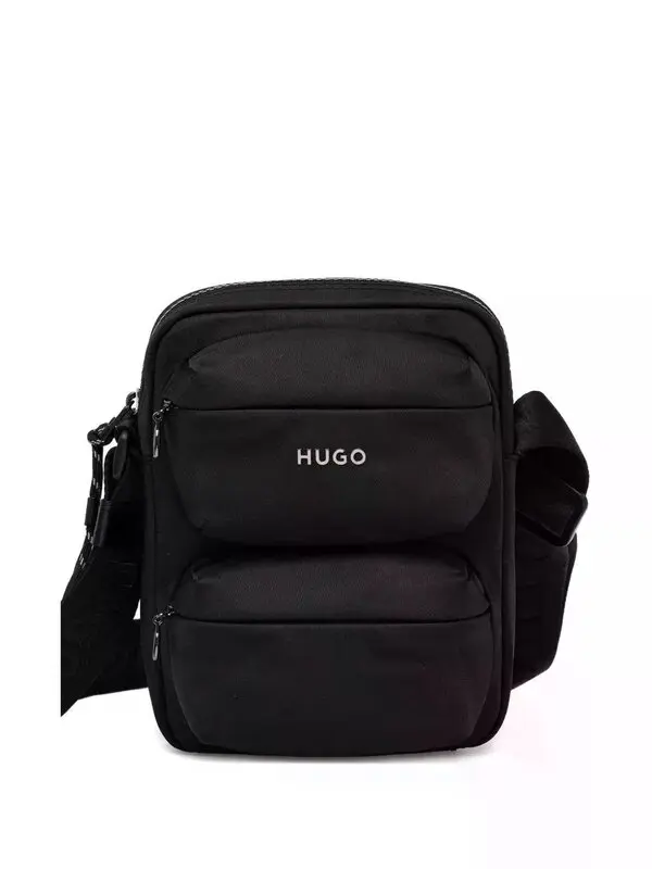 Hugo Zip Pocket Messenger Bag - Black