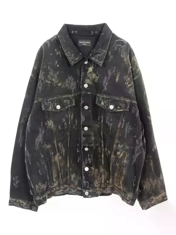 Balenciaga Damage Paint Denim Jacket