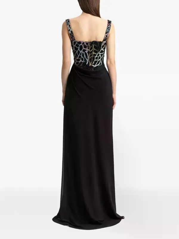 GEMY MAALOUF Draped Beaded Maxi Dress