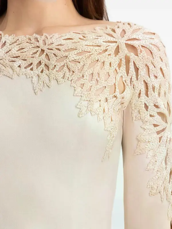 GEMY MAALOUF Beaded-neckline Gown