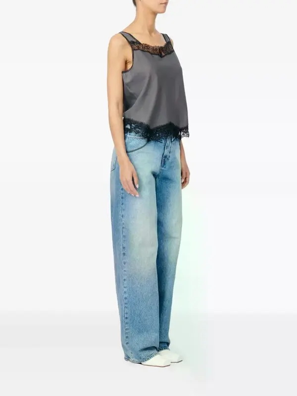 MAISON MARGIELA Lace-trimmed Top - Grey