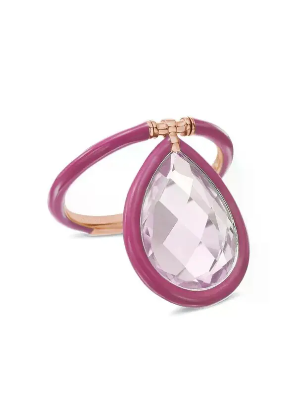 NINA RUNSDORF Rose Quartz Ring - Pink