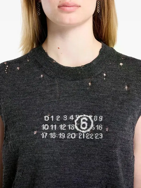 MAISON MARGIELA Numeric Logo Knitted Vest