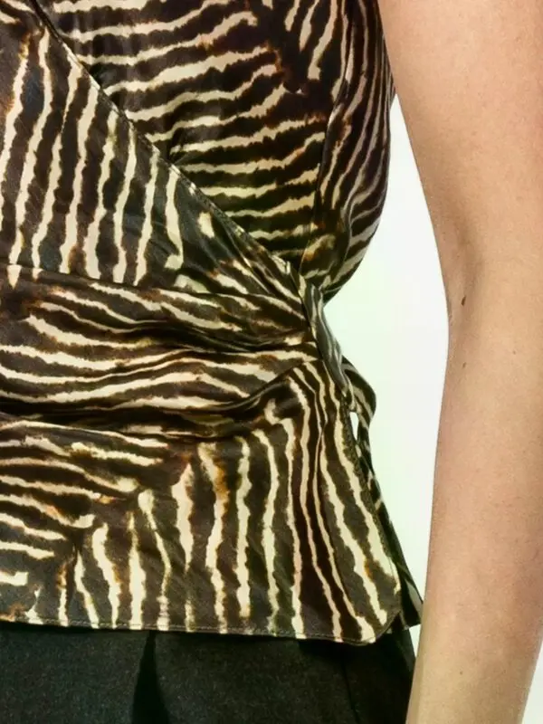 PETER COHEN Zebra-print Tie Top