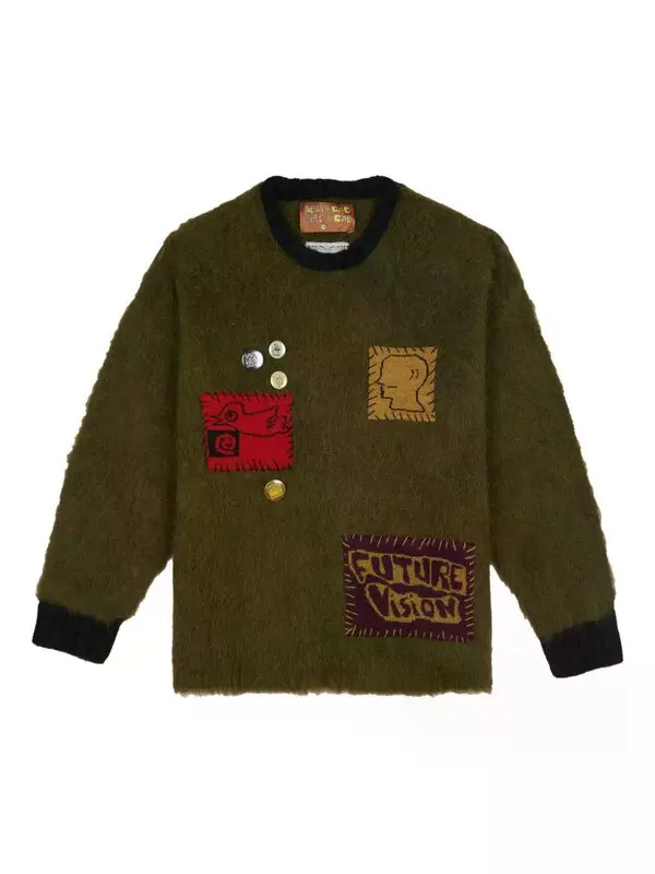BRAIN DEAD Patchwork Pins-appliqués Sweater